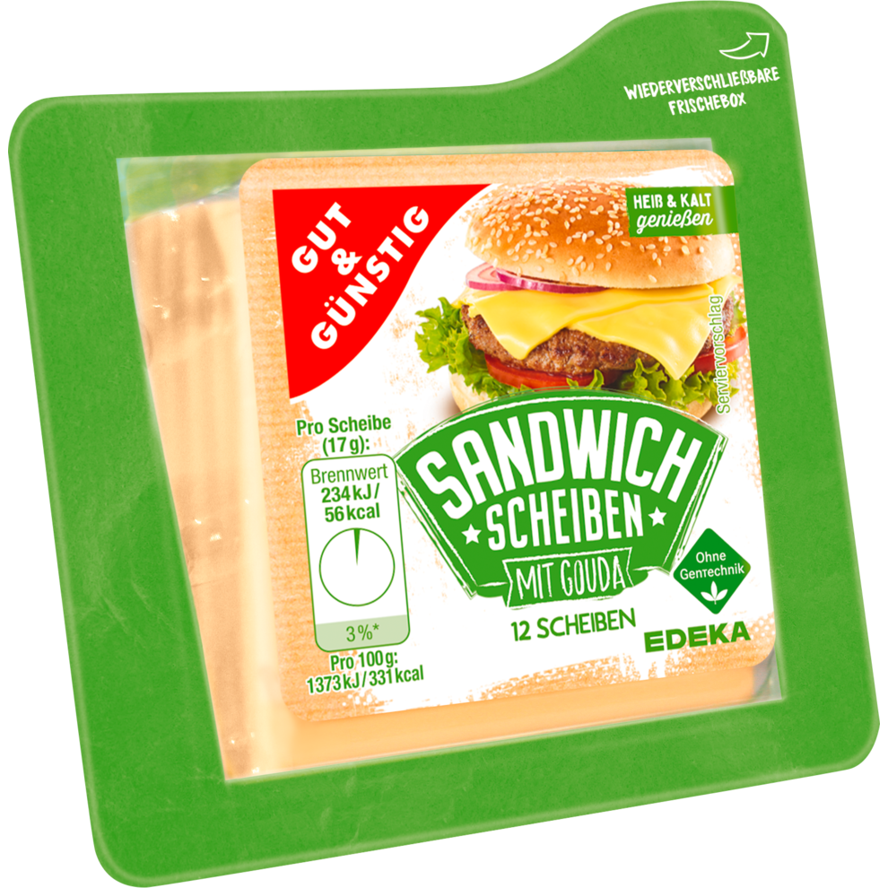 Sandwichscheiben Gouda 45% Fett i. Tr. | EDEKA