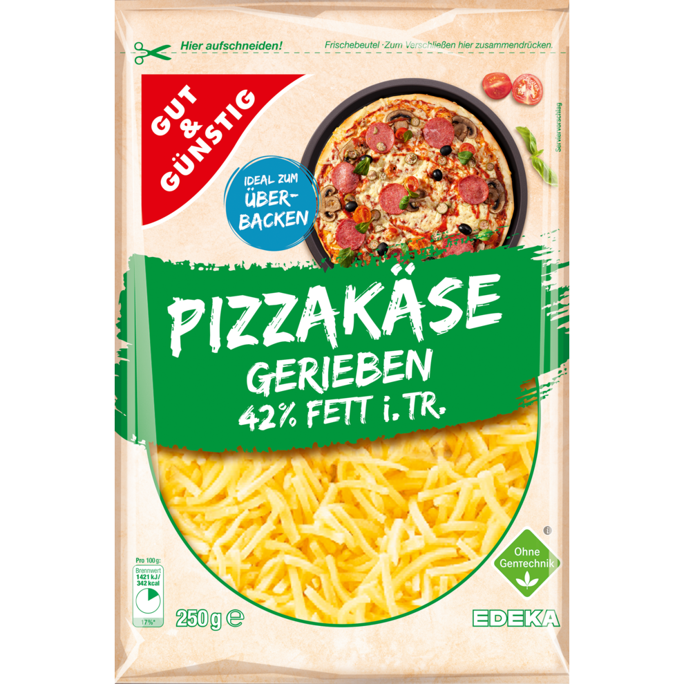 Pizzakäse gerieben 42% Fett i. Tr. | EDEKA