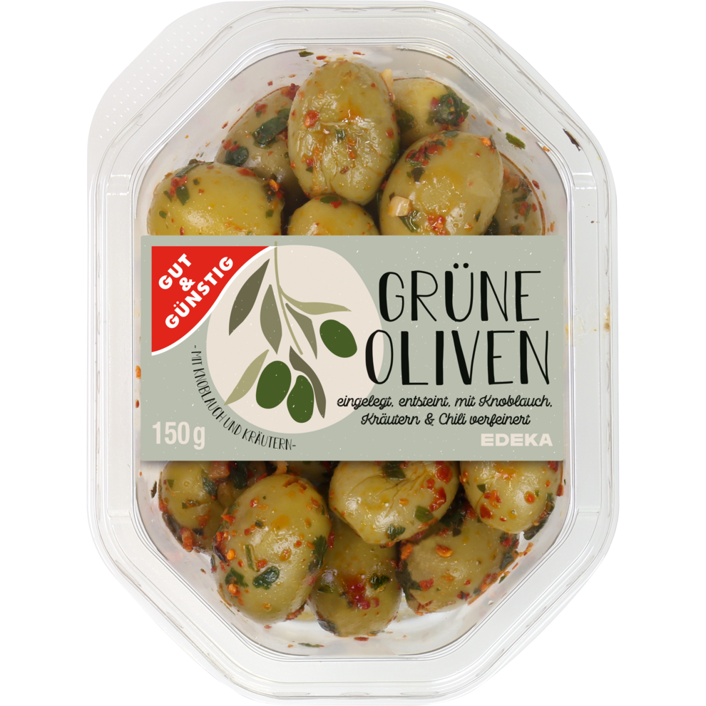 Grüne Oliven mit Kräutern und Chili | EDEKA