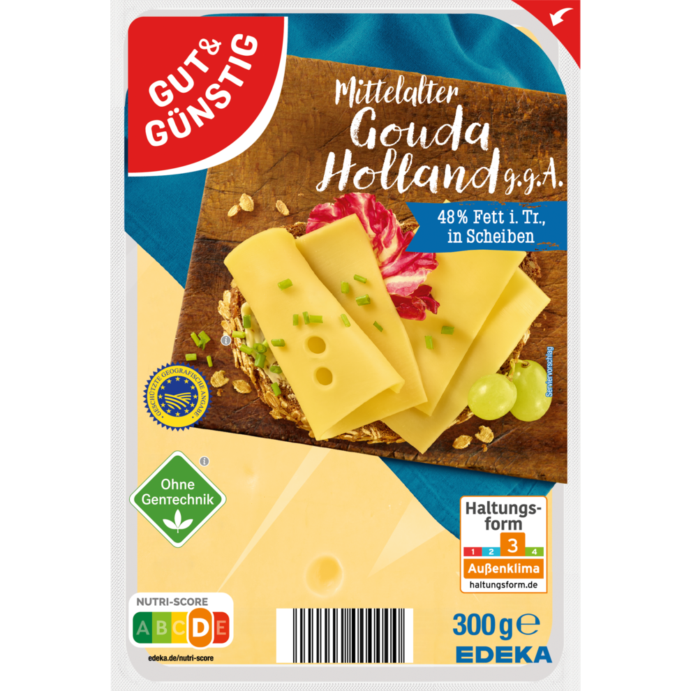 Mittelalter Gouda Holland in Scheiben 48% Fett i. Tr. | EDEKA